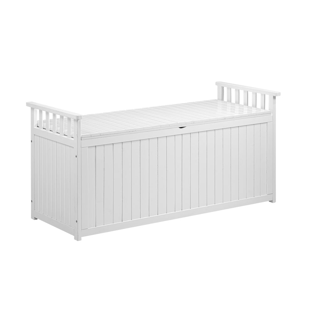 Buy Livsip Outdoor Storage Box Garden Bench Wooden 500L White at ...