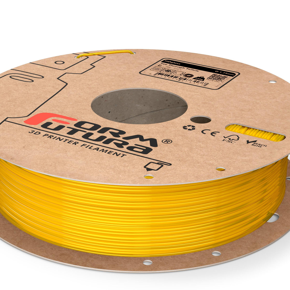 PETG Filament HDglass 1.75mm See Through Yellow 750 gram 3D Printer Fi ...