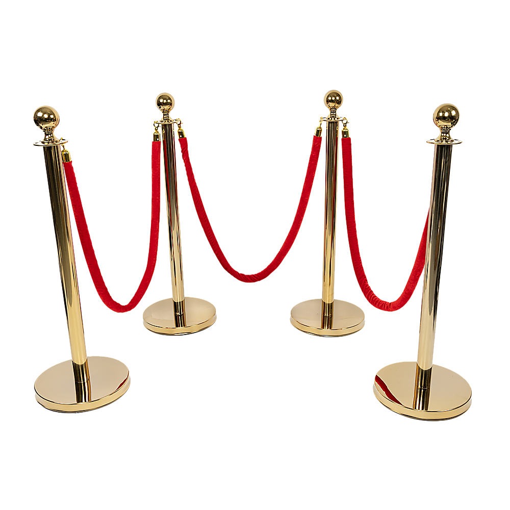 4 x Queue Barriers + 3 Ropes Exhibition Crowd Control Bollards – During ...