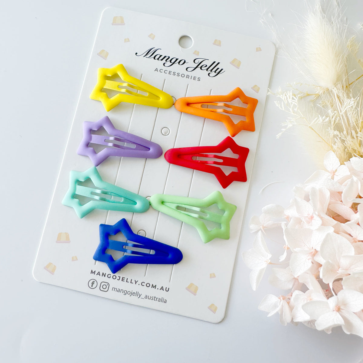 MANGO JELLY Rainbow Snap Hair Clips - Stellar Edition - 7 Piece Set ...